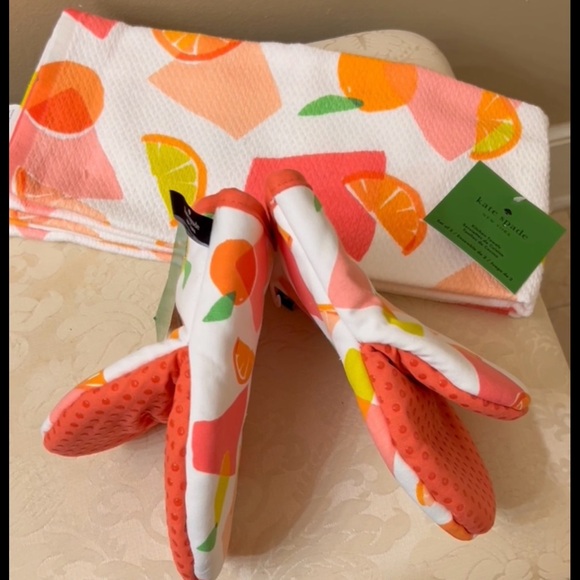 kate spade | Kitchen | Kate Spade Citrus Kitchen Towel And Oven Mitt ...